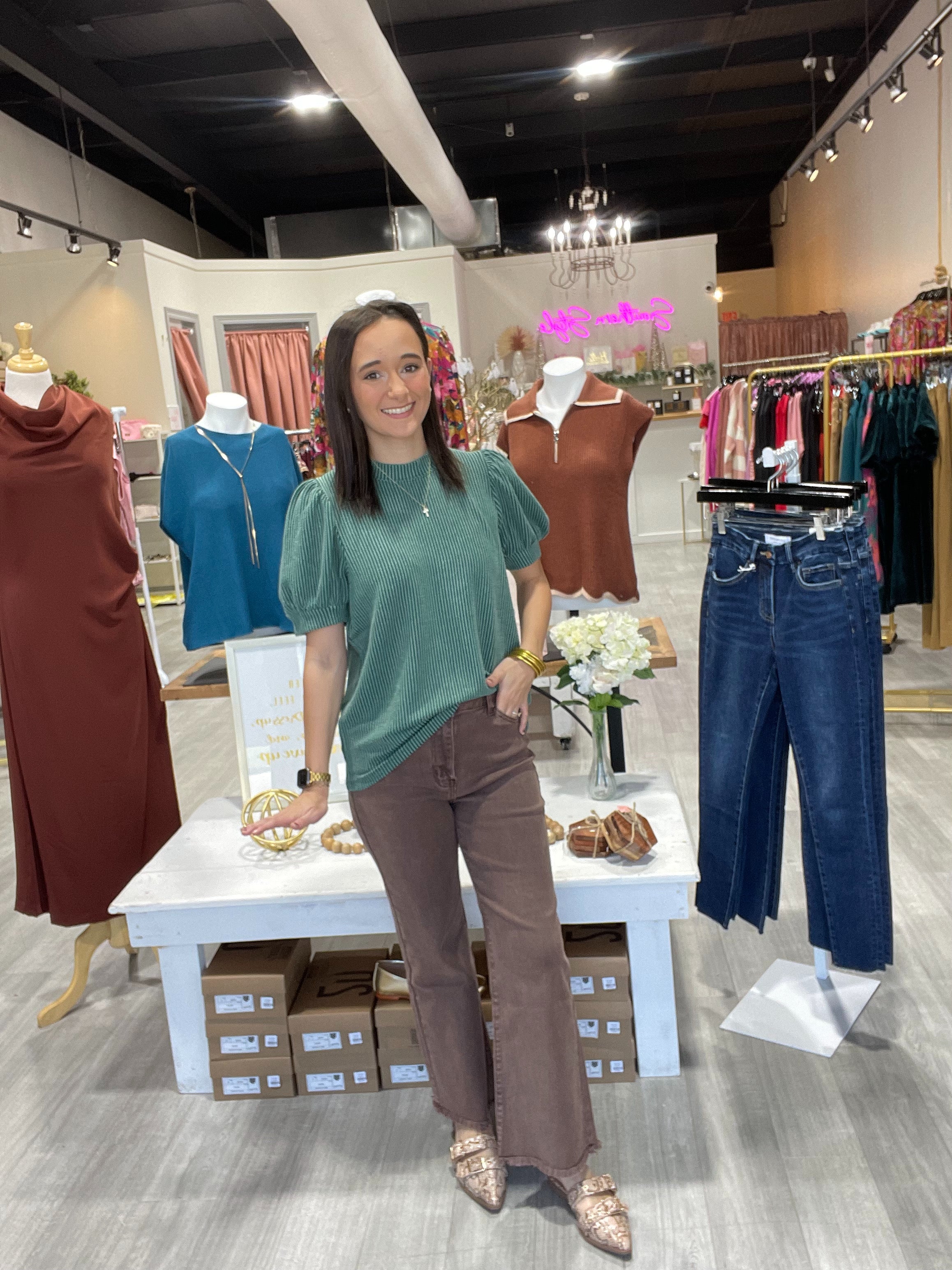 The Jess Top-Green – Southern Style LA